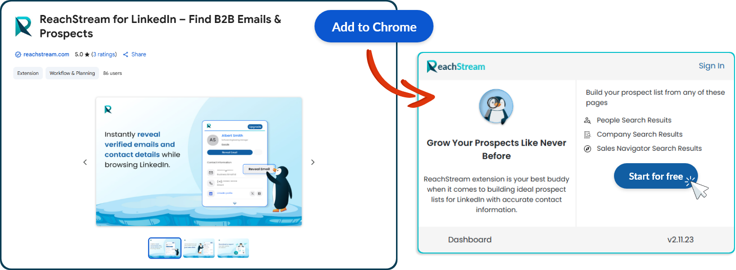 How do I install the ReachStream Chrome Extension?